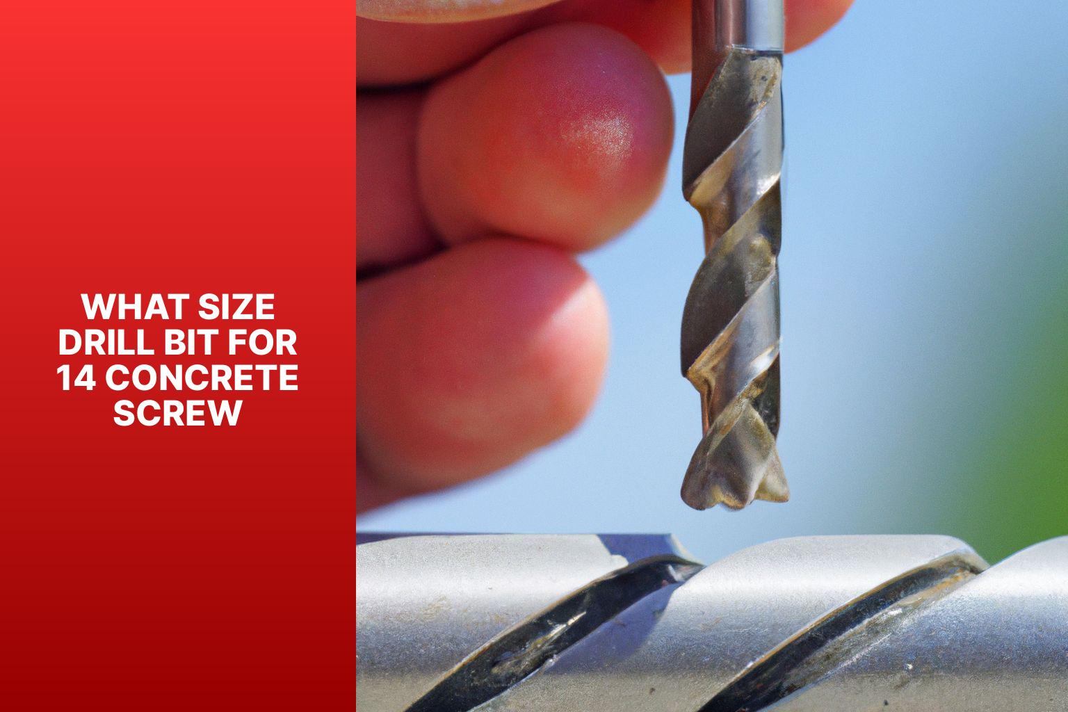 What Size Drill Bit For 1 4 Concrete Screw Tools Mechanism